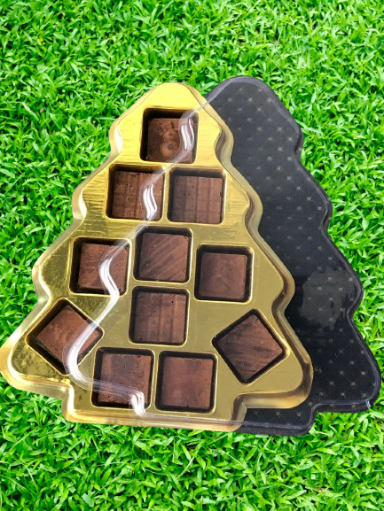 11 Cavity Sqaure Christmas Tree Chocolate/ Brownie box (Pack of 5 ...