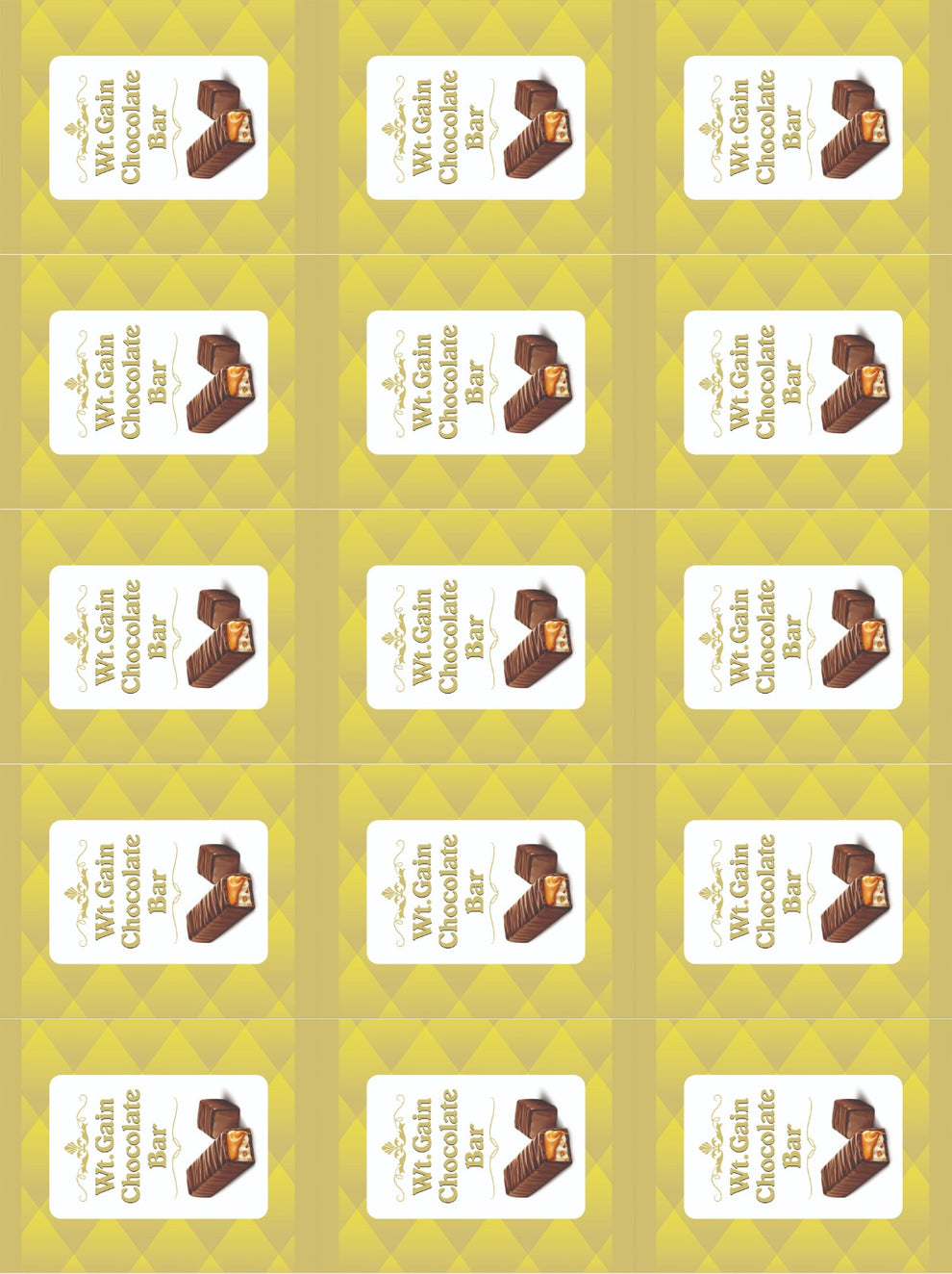 Weight Gain Chocolate Bar Stickers (4*4 inch 12 Stickers in a sheet ...