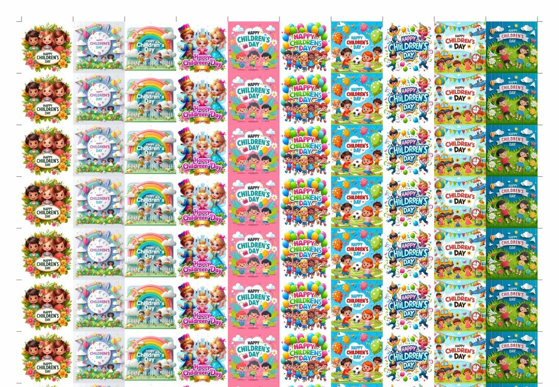 Happy children's Day Cavity Size Stickers (Approx 70-80 pcs) – Brand ...